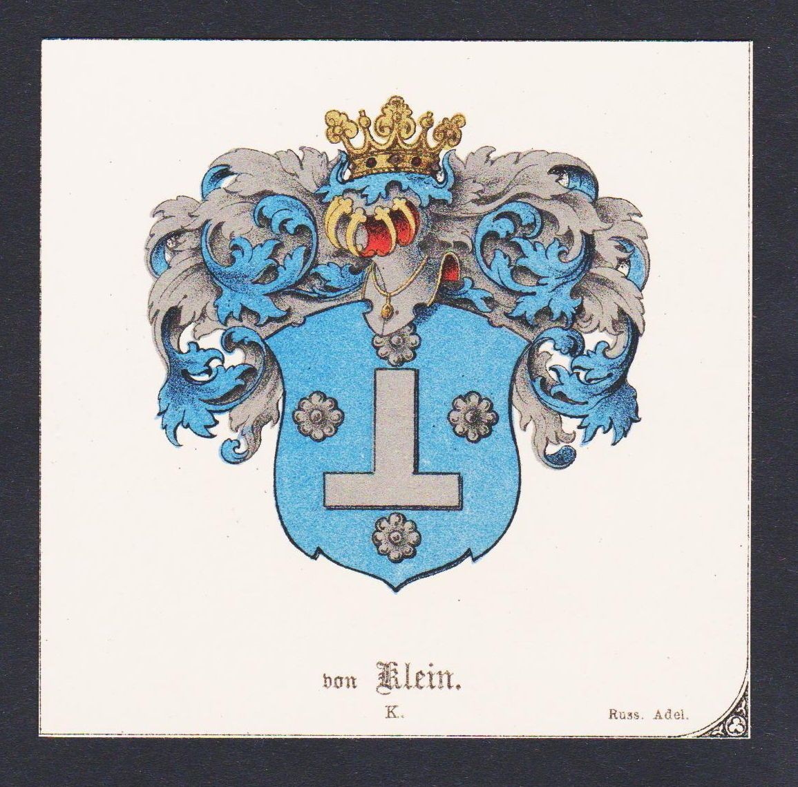 19.Jh. von Klein Wappen Heraldik coat of arms heraldry Litho | eBay