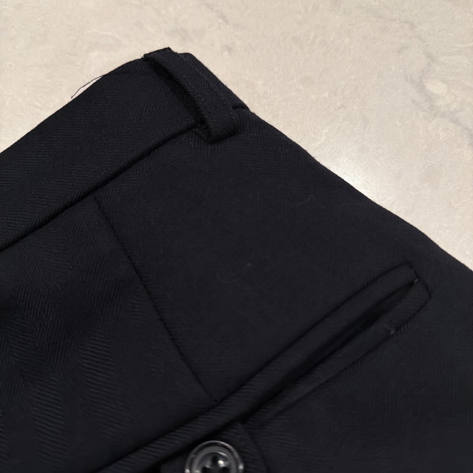 Alexandre London Navy Herringbone Suit Tailored England Peak Lapel 44R ...