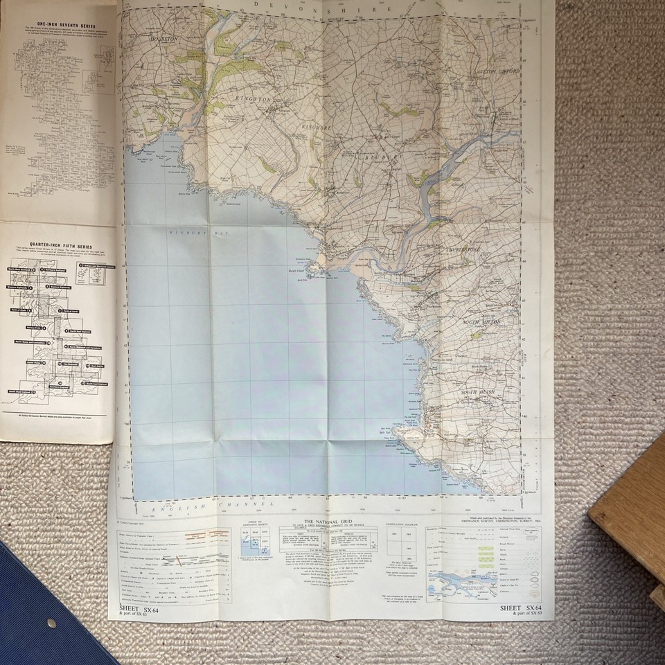 OS Bigbury Sheet SX 64 2.5 Inch Map (Ordnance Survey 1960) | eBay UK