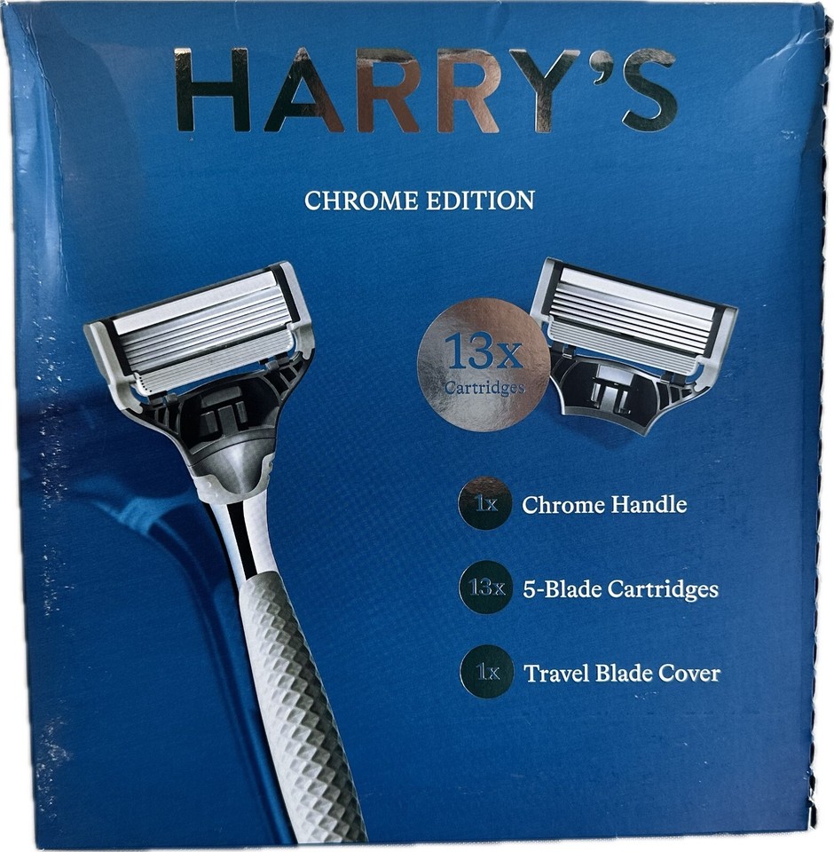 Harry’s Razor, Chrome Edition, Chrome Handle, Travel Cover, + 13 ...