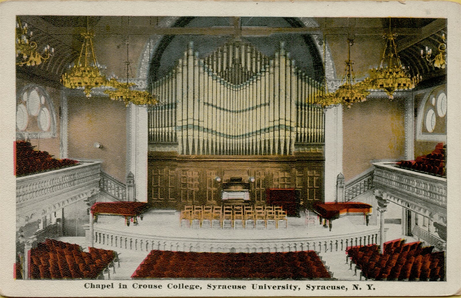 Interior View Chapel in Crouse College Syracuse University NY Postcard ...