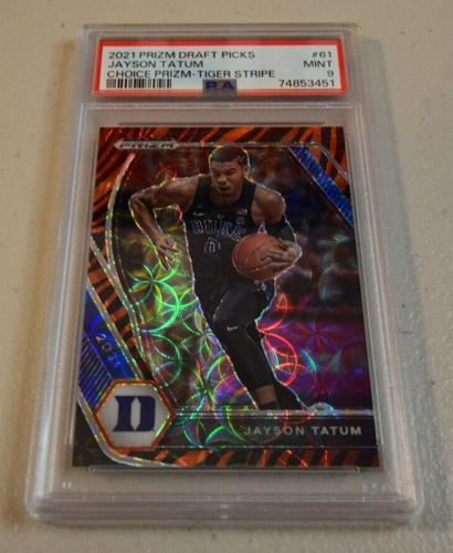 2021 Prizm Draft Picks #61 Jayson Tatum Choice Prizm Tiger Stripe SSP ...