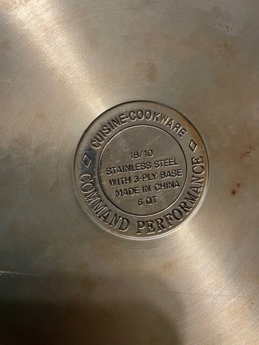 Command Performance 11 PC Cuisine Cookware, Stainless Steel 3 Ply, Gold ...