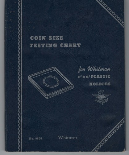 Vintage Whitman Coin Size Testing Chart #9800, Copyright 1963, Appears ...
