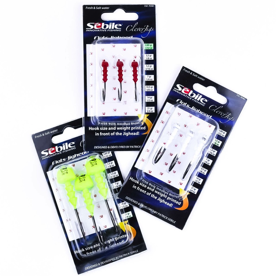 SEBILE Flats Jig Head Hook Short Shank Bait Keeper 3ct - PICK | eBay