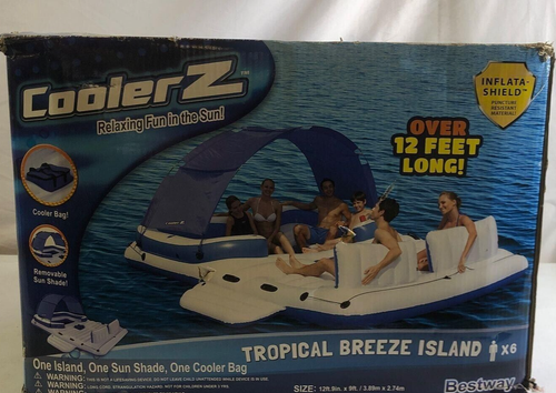 Bestway CoolerZ Tropical Breeze 6-Person Floating Island Lounge Raft ...