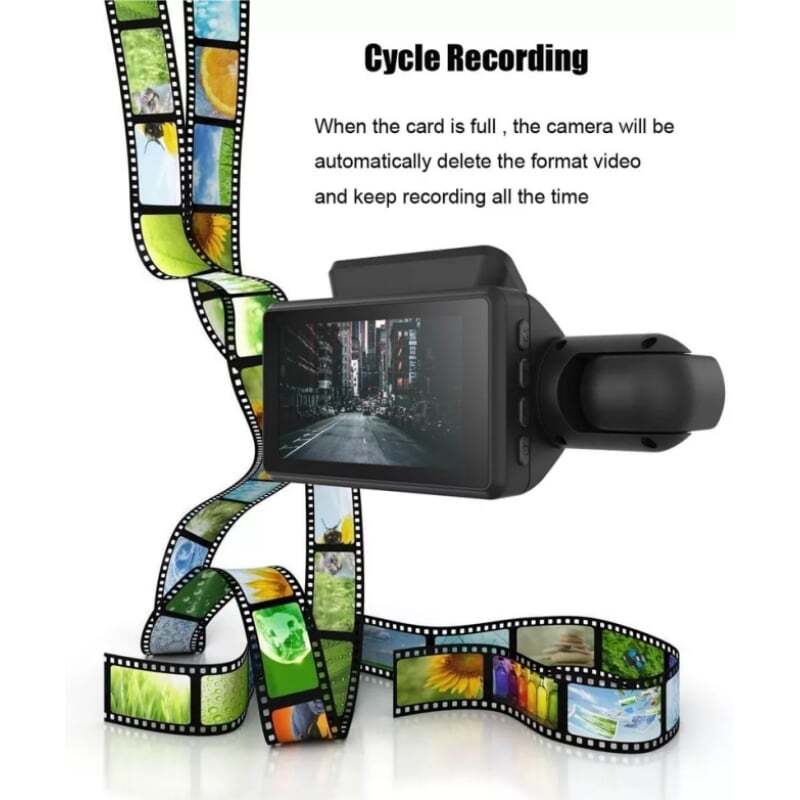 Car Dual Lens Dash Cam HD 1080P Front/Rear/Inside Video Recorder Camera ...