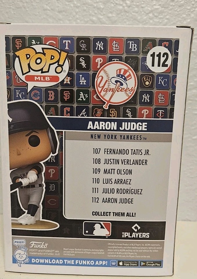 FUNKO POP MLB AARON JUDGE #112 AUTHENTICATED AUTOGRAPHED Hologram COA ...