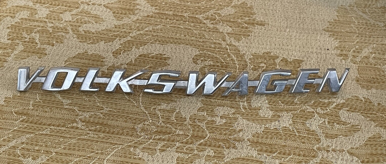 Vintage VW Volkswagen Car Emblem Badge Script Nameplate 113 853887B | eBay