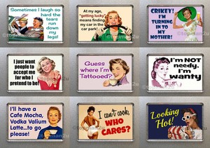 New Quality Retro Fridge Magnets, Funny Ladies, Women, Age, Girl Power ...