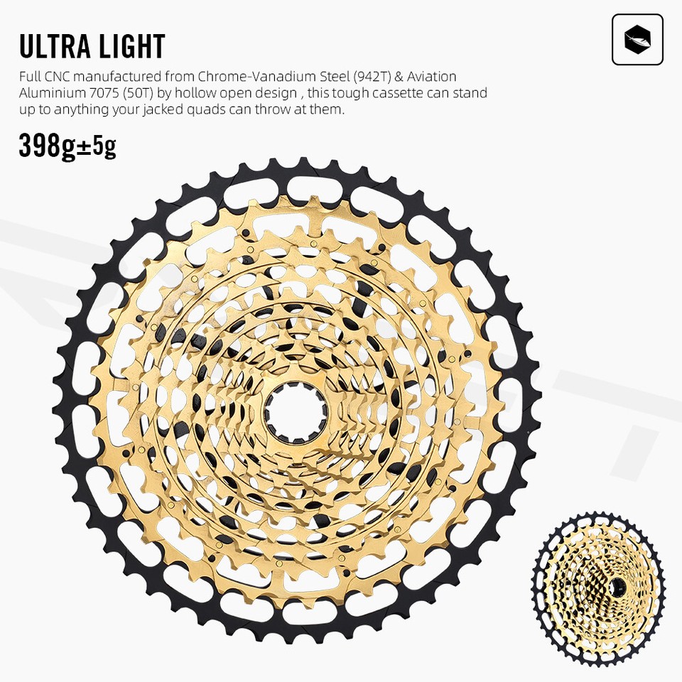 12 Speed MTB Bicycle Cassette 10-50T Steel Bike Freewheel for SRAM XD ...