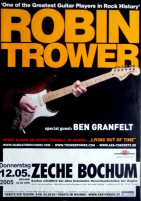 ROBIN TROWER - 2005 - In Concert - Living out the Time Tour - Poster ...