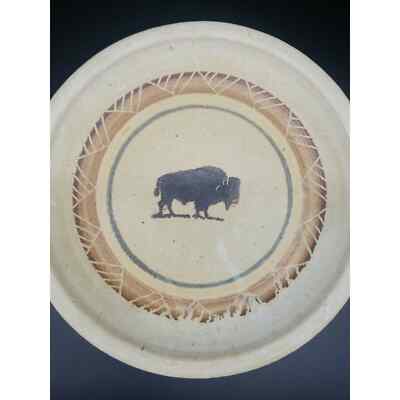 Dakota Stoneware Pottery BUFFALO or BISON 10.25" Dinner Plate, Bushnell ...