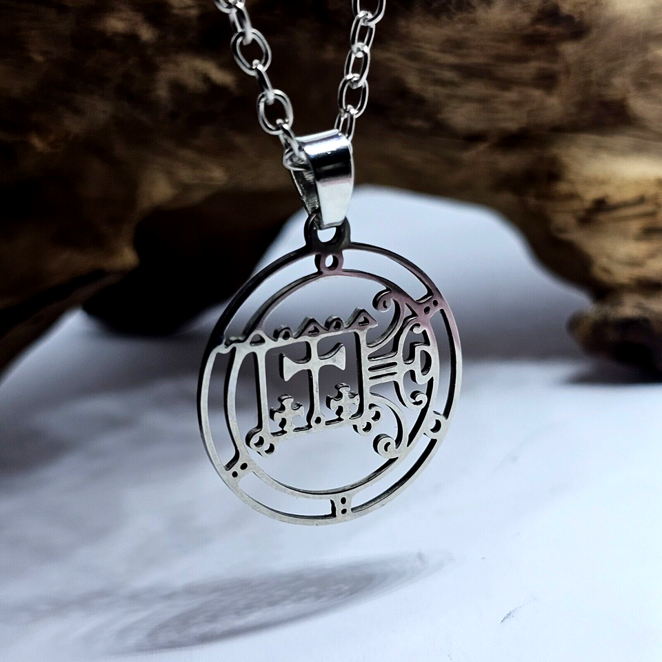 Orobas Pendant Necklace Steel Sigil of Goetia Demon Prince of Hell Key ...