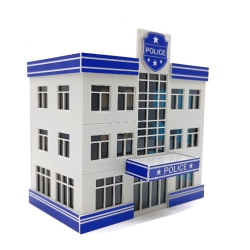 Outland Models Railroad Scenery Modern Police Department Building HO ...