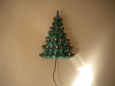 Vintage ceramic christmas tree mount on the wall rare Atlantic Mold usa ...