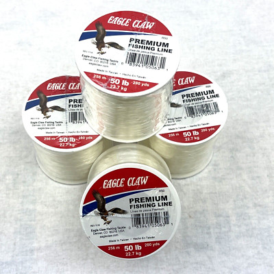 Eagle Claw Premium Line 50 Pound Test 280 yds, each spool, 4 Spools | eBay