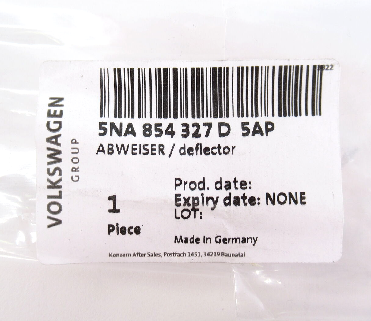 Genuine OEM VW 5NA-854-327-D-5AP Driver LH Front Side Windshield ...