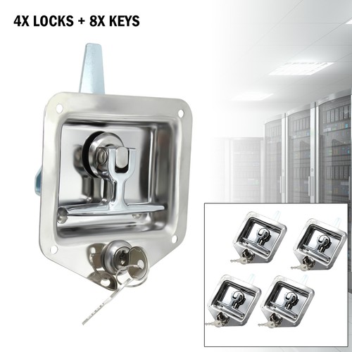 4 Pack T-handle Tool Box Lock Latch Handle Truck Trailer Stainless ...