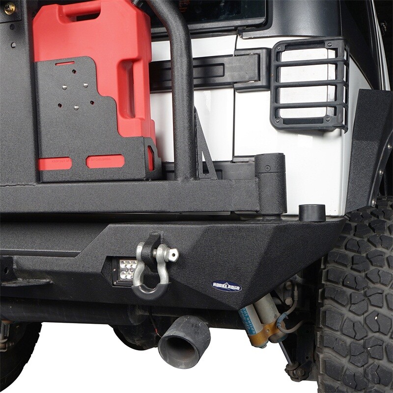 Rock Crawler Rear Bumper w/ Tire Carrier& Oil Drums for 07-18 Jeep ...