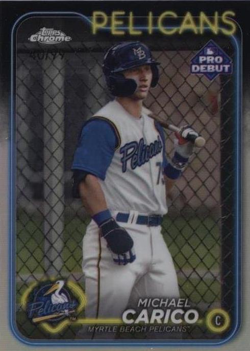 2024 Topps Pro Debut - Chrome Michael Carico #PDC-36 Refractor /99 (RC ...