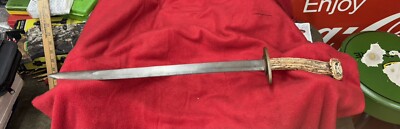 Custom Short Sword with Deer Antler Handle - 26 inches - 19 inch blade ...