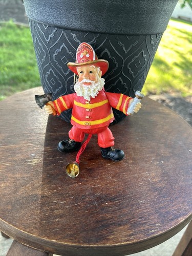 Christmas Resin Fireman Firefighter Santa W/ Ax Ornament Fireman Gift ...