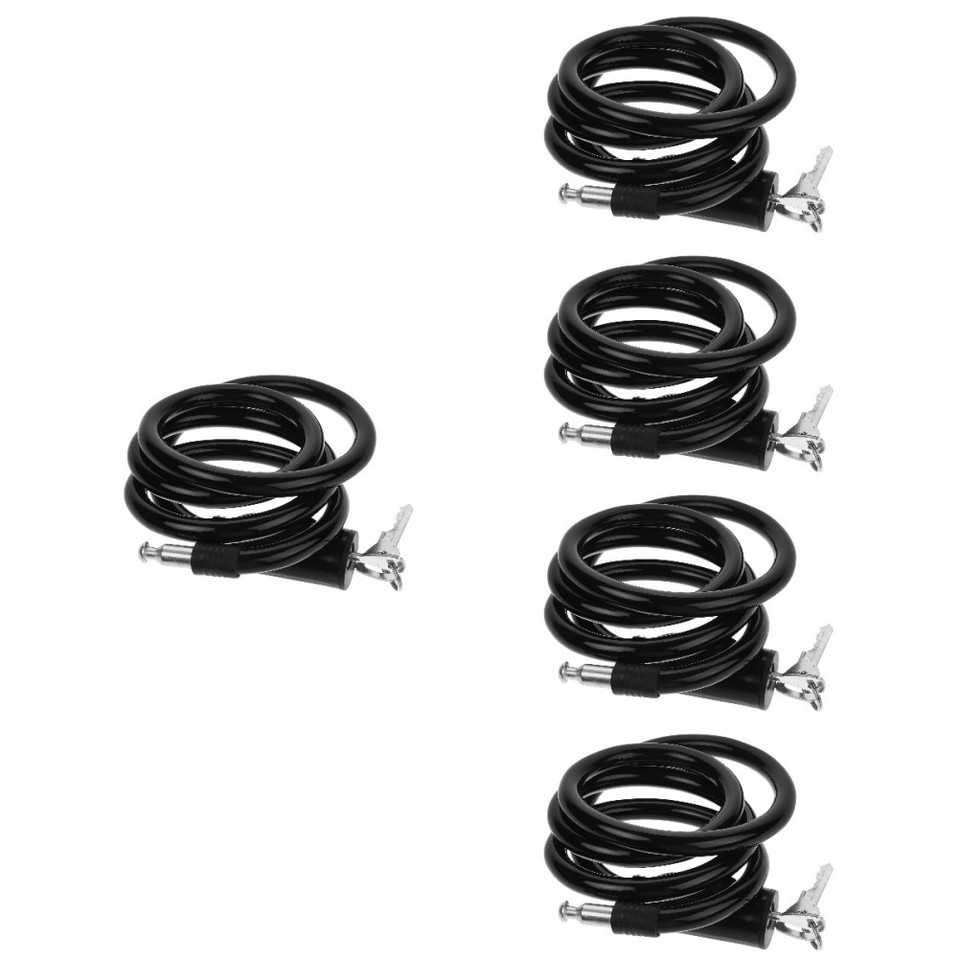 Set of 5 Bike Chain Lock Cable with Key Bicycle Chains and Locks | eBay ...