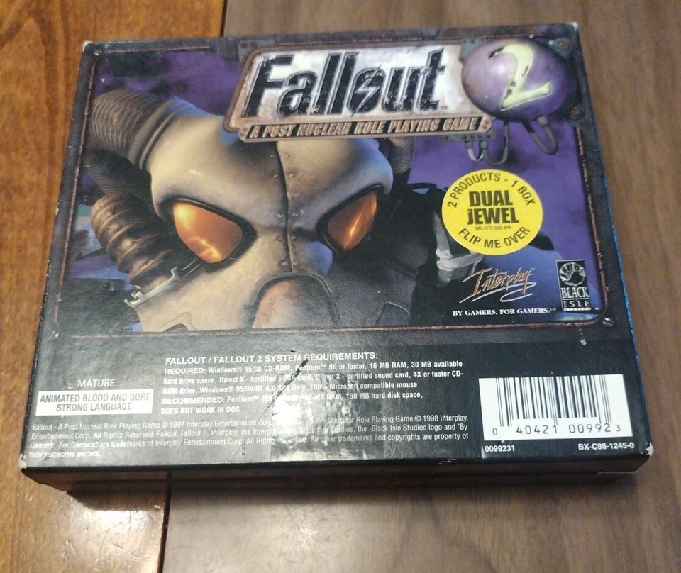 Fallout 1/Fallout 2 - RARE Dual Jewel Release (PC, 2001) 40421009923| eBay