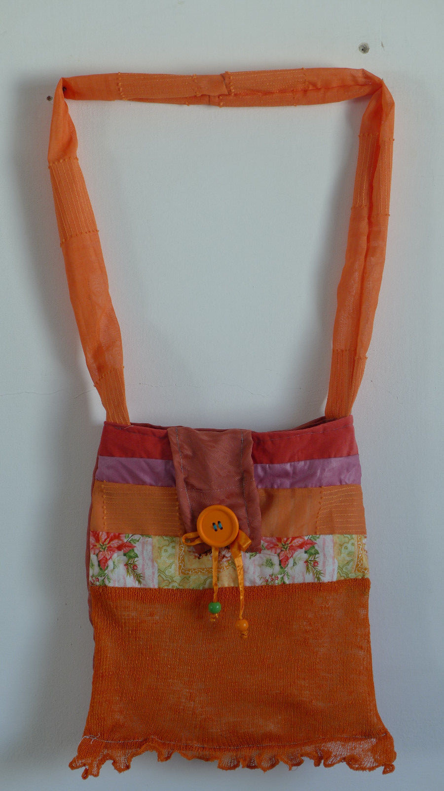 Bag Cotton Purse Handmade Quilted Cotton Fabric Orange Pink Direct From ...