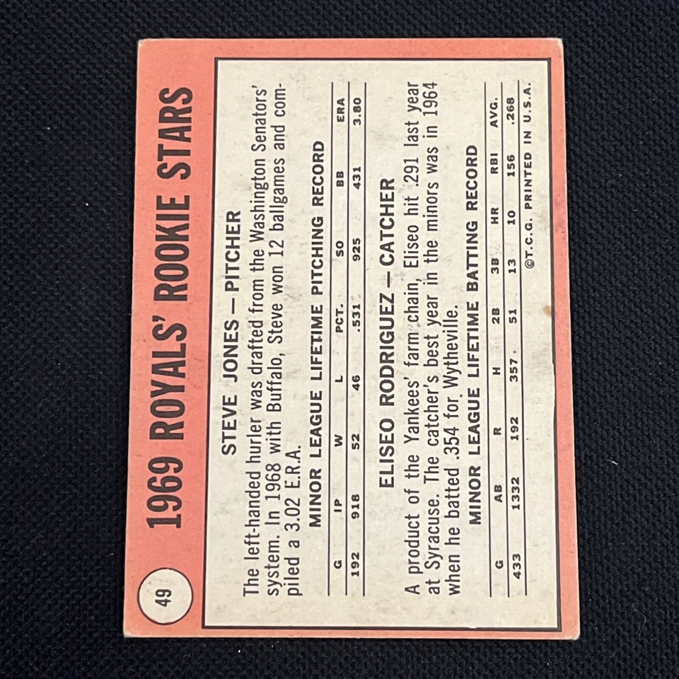 ELLIE RODRIGUEZ 1969 TOPPS ROOKIE SIGNED AUTOGRAPHED CARD #49 ROYALS | eBay