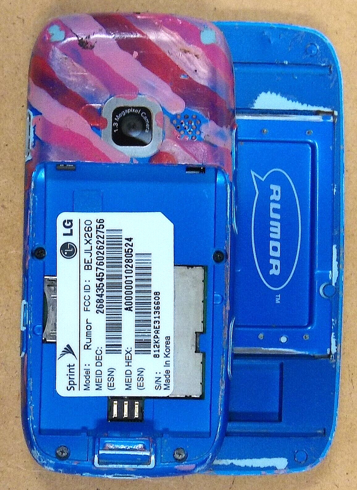 LG Rumor LX260 - Light Blue and Silver ( Sprint ) Slider Phone - Very ...