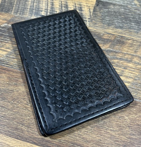 Vintage Tex Shoemaker & Sons Basketweave Leather Note Book Holder #89 ...