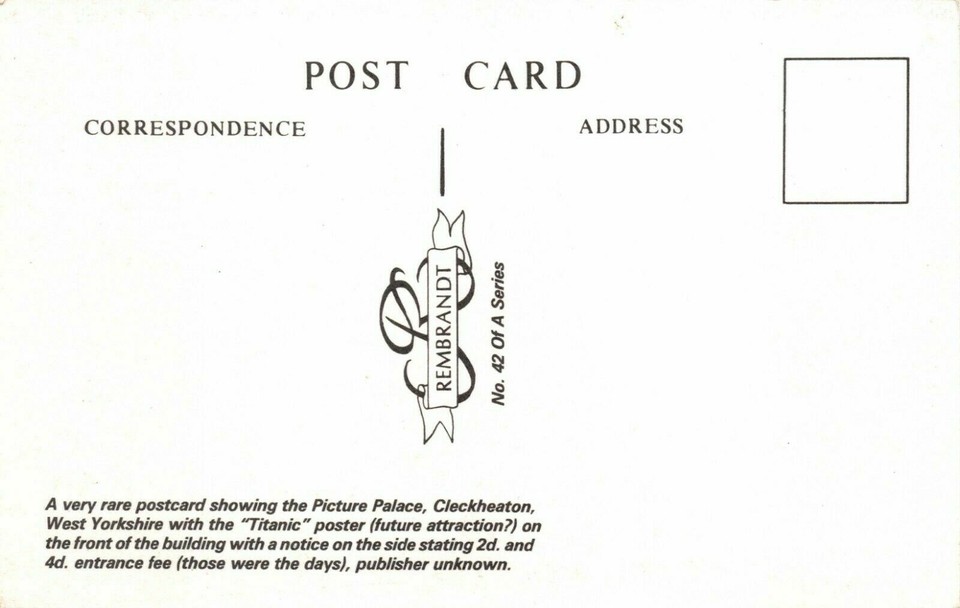 Postcard Picture Palace, Cleckheaton, West Riding of Yorkshire 1912 ...