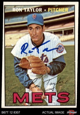 1967 Topps #606 Ron Taylor Mets AUTOED | eBay