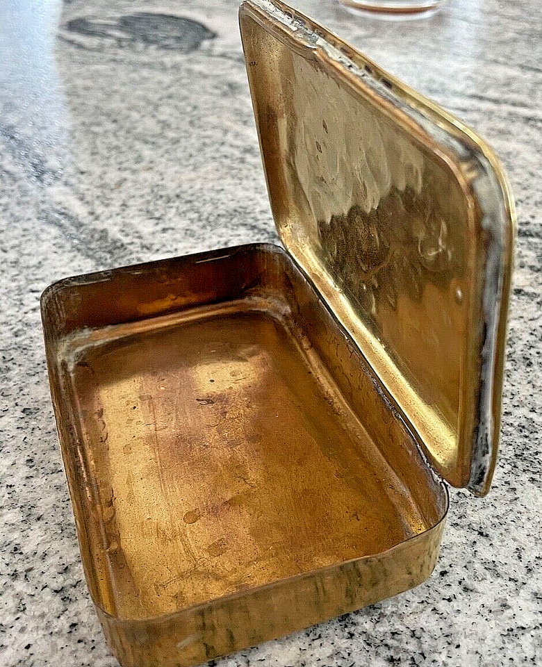 ANTIQUE 1914 ENGLISH WW1 PRINCESS MARY CHRISTMAS GIFT BRASS BOX Ships ...