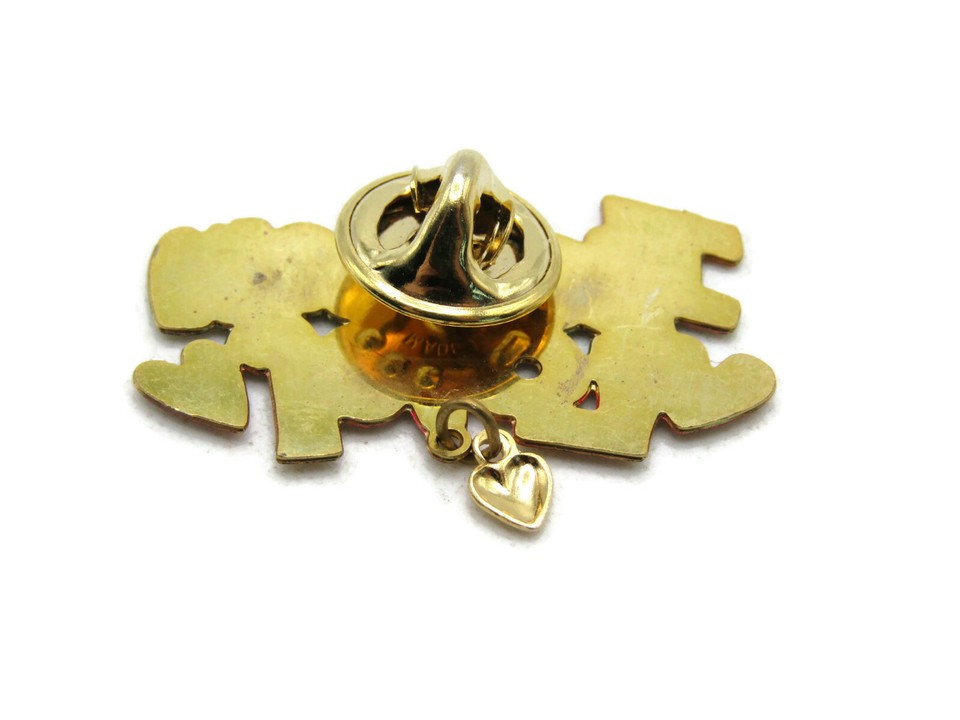 Ice Cream Lover Lettered Pin Heart Charm Multicolored & Gold Tone | eBay