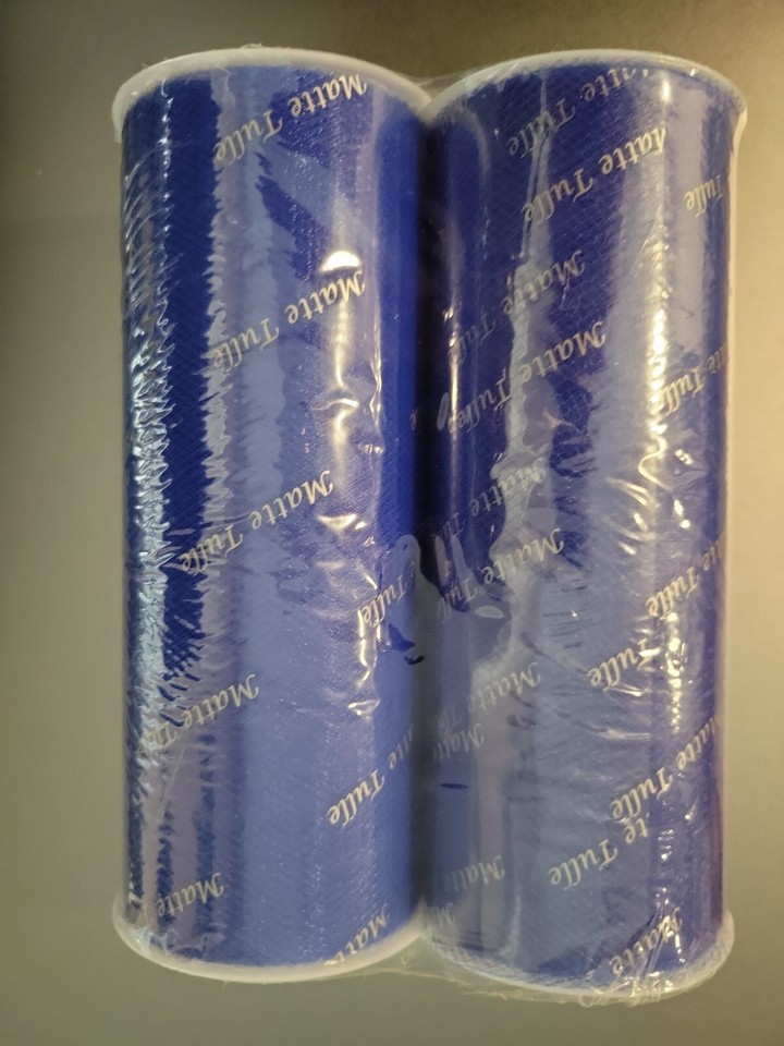 Matte Tulle/Tul Blue 6” X 25 Yards Lot Of 2 Rolls Sealed Crafts Parties ...
