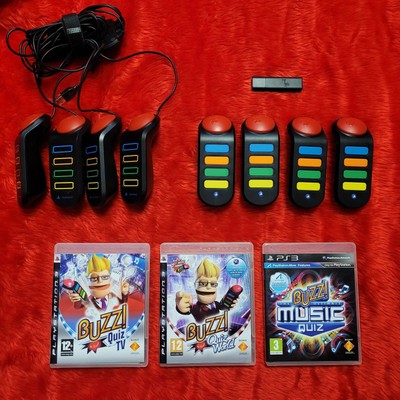 ps3 BUZZ! QUIZ GAMES + Wired/Wireless BUZZERS Controllers - Make Your ...