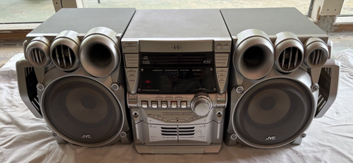 Vintage 90s JVC MXGB5 Dual Cassette CD Changer Stereo Speakers Boombox ...