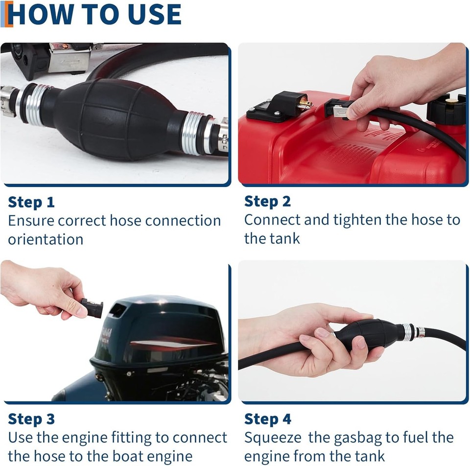 3 Gallon 12L Portable Boat Fuel Tank Marine Outboard Motor Fuel Tank w ...
