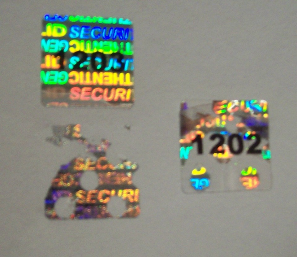 SV5# 100 Square .5" SVAG #'d Security Hologram Labels Stickers | eBay