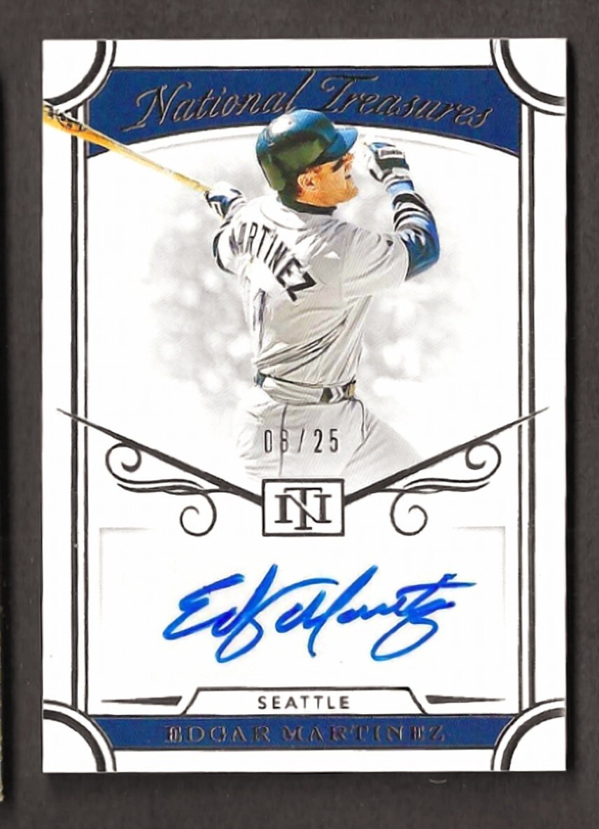 EDGAR MARTINEZ 2021 National Treasures #/25 Signatures Auto Mariners ...