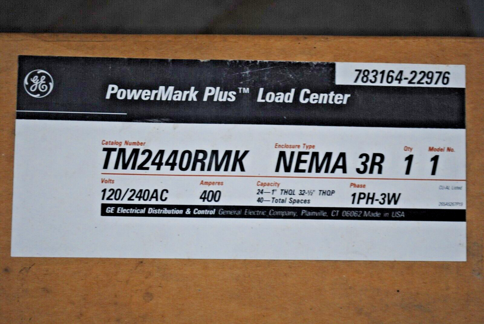 GE TM2440RMK 400A 3R Main Breaker 120/240V Load Center Meter Socket ...