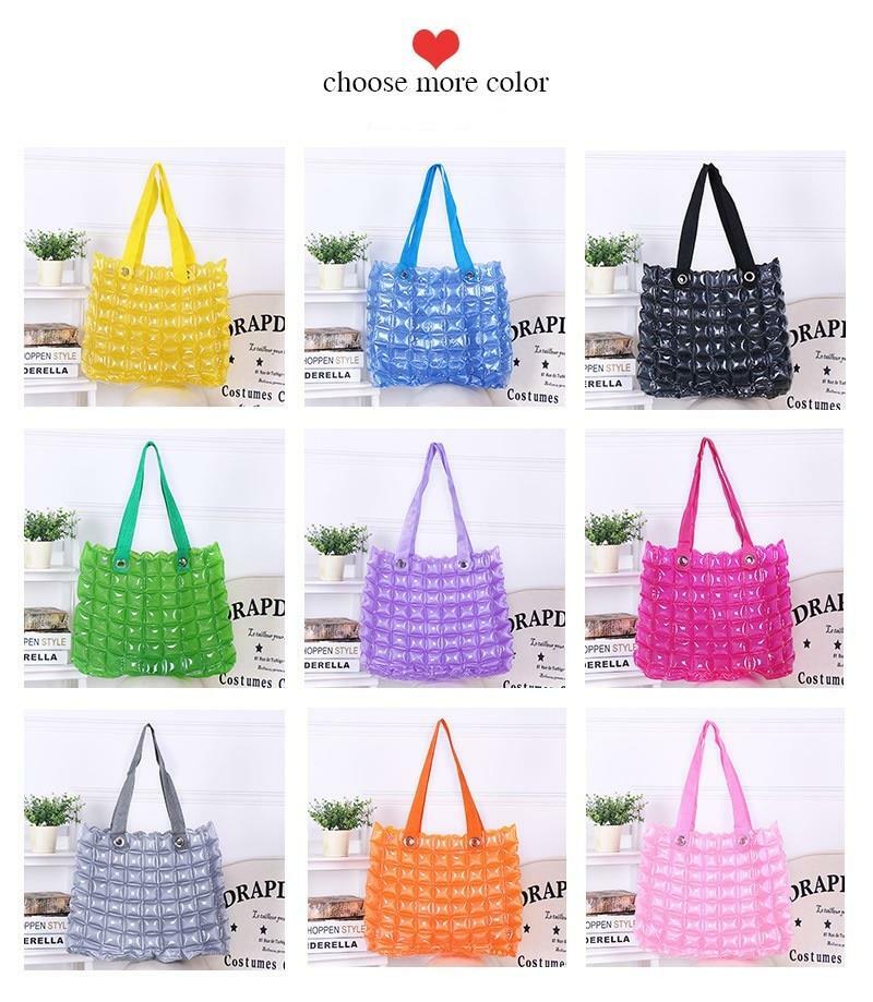 Inflatable Bubble Handbags Blow Up Waterproof Jelly Candy Colour Beach ...