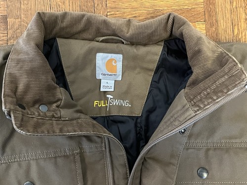 Carhartt 104468-CBR Full Swing Jacket 3M Thinsulate Large Brown Full ...