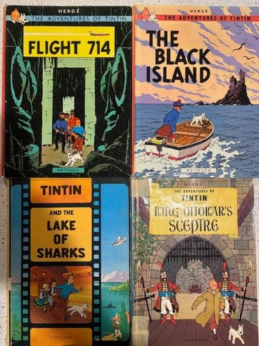 TINTIN Collection Herge 4 vintage comics, 2 hardback and 2 softcopy ...