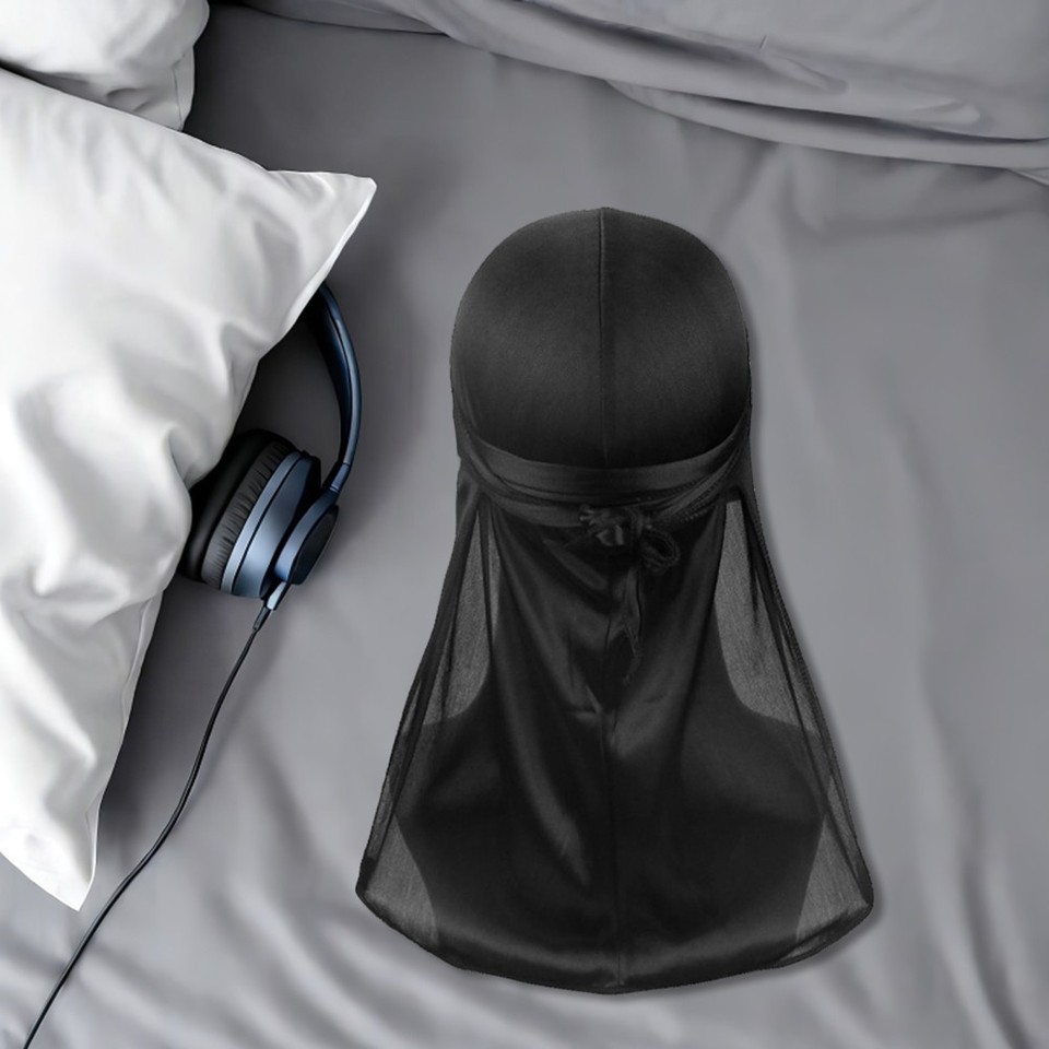 2pcs Silk Durag Long Tail Durags Headwraps Satin Elastic Durag for Men ...