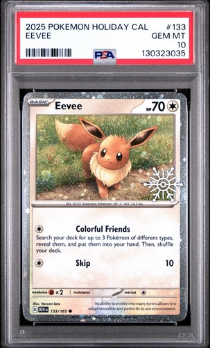 2025 Pokemon Holiday Calendar Eevee & Glaceon Snowflake Stamp PSA 10 | eBay