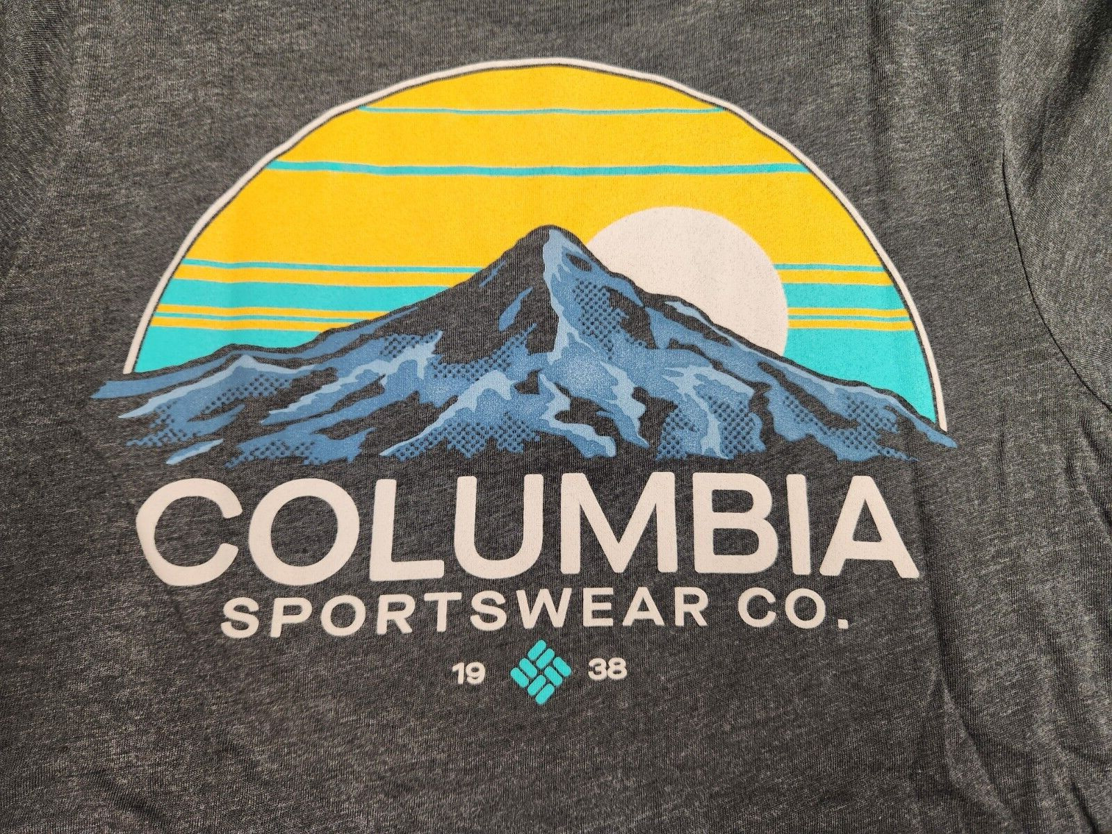Columbia Charcoal Gray Short Sleeve Print T-Shirt FREE SHIP
